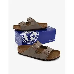 BIRKENSTOCK Arizona Double-strap Leather Sandals - Stone