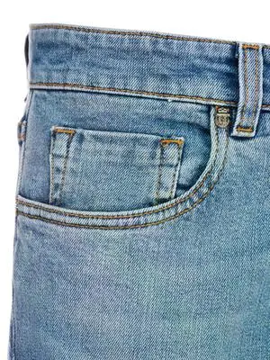 BILLIONAIRE Straight Leg Jeans With Leather Patch