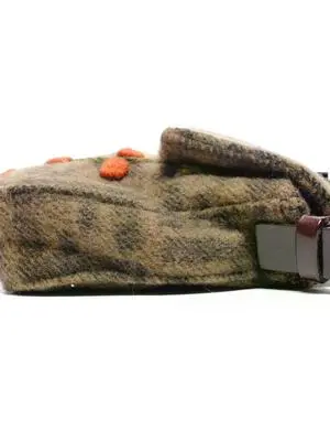 Fendi 1990s Floral Wool Shoulder Bag - Brown