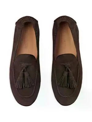 SCAROSSO Anais Tassel Loafers - Brown