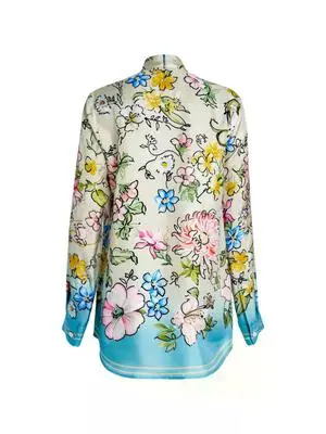 Elie Saab Floral-print Pussy-bow Shirt