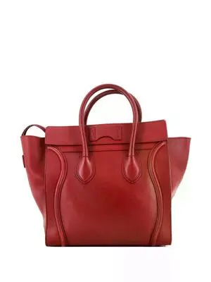 Celine Luggage Bag Smooth Leather Mini Tote Bag - Red
