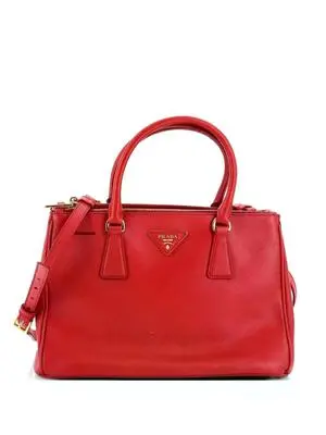 Prada Double Zip Lux Saffiano Leather Small Tote Bag