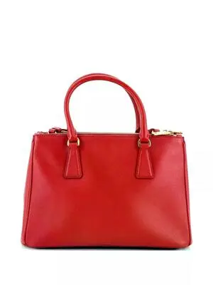Prada Double Zip Lux Saffiano Leather Small Tote Bag
