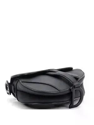 Dior Ultra Matte Saddle Handbag Leather Mini Shoulder Bag - Black
