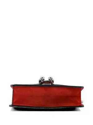 Gucci Dionysus Gg Coated Canvas Small Shoulder Bag With Crystal Embellished Metal - Red