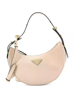 Prada Arque Half Moon Leather Small Hobo Bag