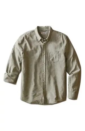 Marine Layer Better-than-linen Hemp Blend Button-down Shirt - Olive