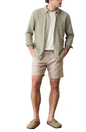 Marine Layer Better-than-linen Hemp Blend Button-down Shirt - Olive