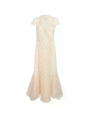 Khaite V-neck Midi Dress - Neutrals