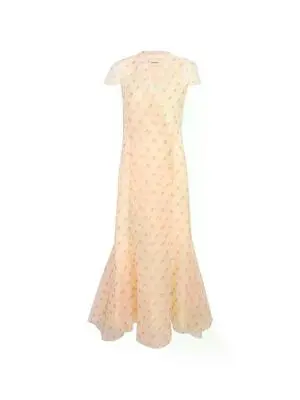 Khaite V-neck Midi Dress - Neutrals