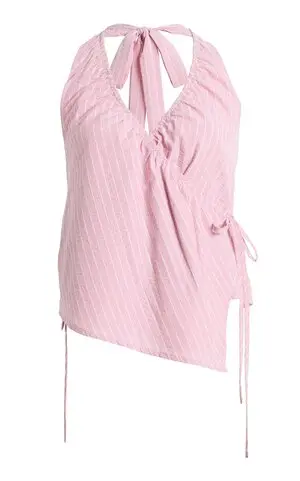 ELCE Lola Cotton-blend Halter Top - Pink