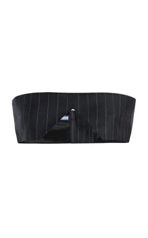 Prada Pinstriped Wool Cropped Top - Grey