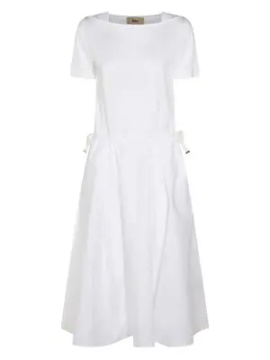 Herno Midi Shirt Dress With Drawstring Waist - White