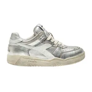 Diadora Silver Tone Sneakers For Women