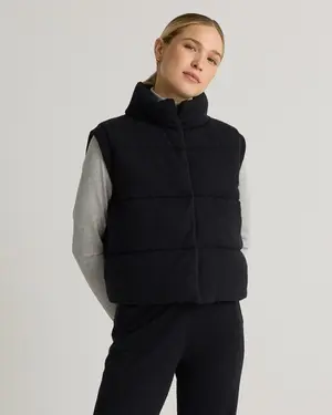 Quince Mongolian Cashmere Puffer Vest - Black