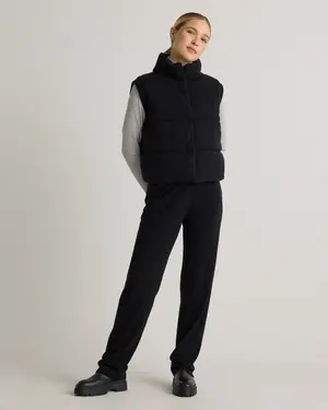 Quince Mongolian Cashmere Puffer Vest - Black