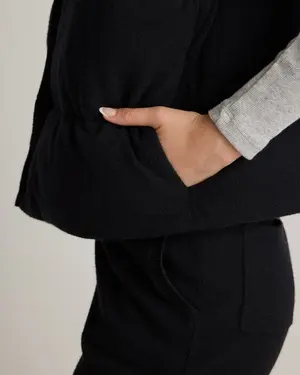Quince Mongolian Cashmere Puffer Vest - Black