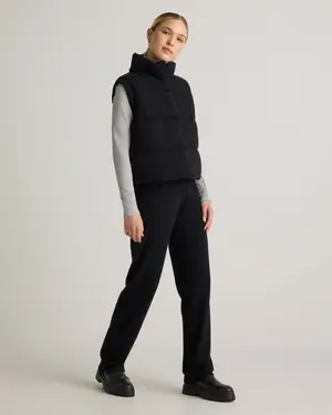 Quince Mongolian Cashmere Puffer Vest - Black