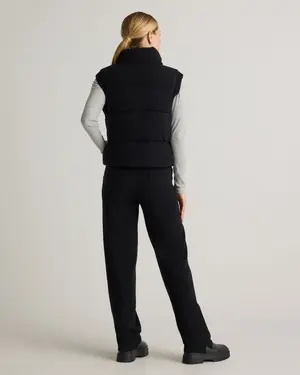 Quince Mongolian Cashmere Puffer Vest - Black