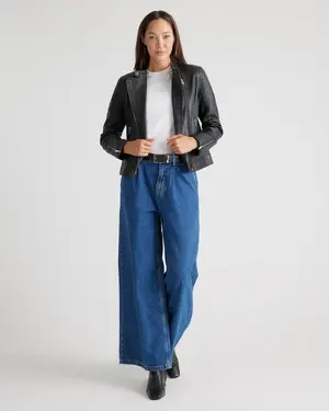 Quince Leather Café Racer Jacket