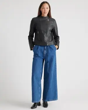 Quince Leather Café Racer Jacket