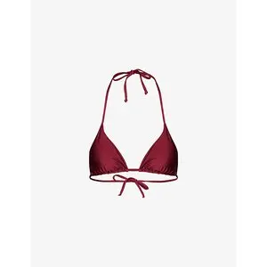 GRACEJACOB Cherry Shimmer Bikini Top - Maroon