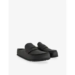 BIRKENSTOCK Naples Wrapped Suede Clogs - Black Oiled Leather