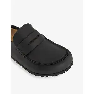 BIRKENSTOCK Naples Wrapped Suede Clogs - Black Oiled Leather