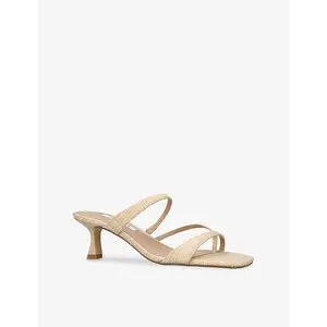 Steve Madden Ajay Heeled Woven Sandals - Beige Comb