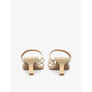 Steve Madden Ajay Heeled Woven Sandals - Beige Comb