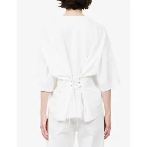 AGOLDE Ellery Cinched Cotton T-shirt - White