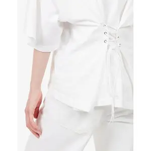 AGOLDE Ellery Cinched Cotton T-shirt - White