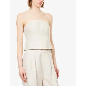 Good American Linen-blend Strapless Top