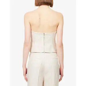 Good American Linen-blend Strapless Top