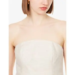 Good American Linen-blend Strapless Top