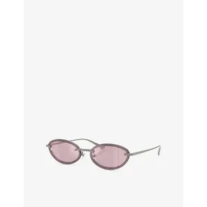 JIMMY CHOO Jc4020b Oval-frame Sunglasses - Silver