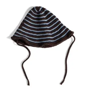 Miu Miu Crochet Stripe Hat - Brown