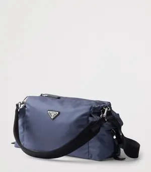 Prada Re-nylon And Leather Explore Messenger Bag - Blue