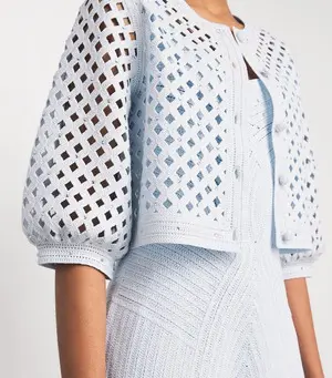Maje Embellished Crochet Cardigan