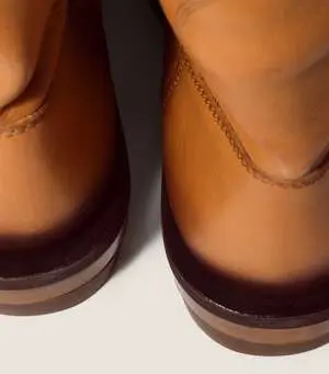 Miu Miu Leather Slouched Boots - Brown