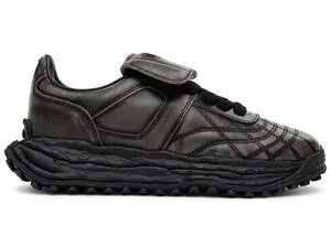 Mihara Yasuhiro Scott Og Sole Vintage Leather Effect Low Triplein - Black