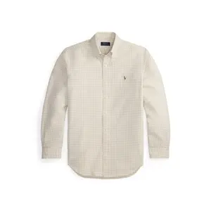 Ralph Lauren Classic Fit Gingham Oxford Shirt - Basic Sand White