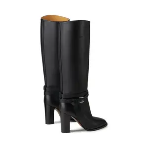 Ralph Lauren Donnely 90 Mm Calfskin Boots - Black