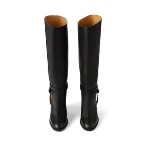 Ralph Lauren Donnely 90 Mm Calfskin Boots - Black