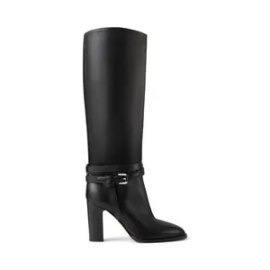 Ralph Lauren Donnely 90 Mm Calfskin Boots - Black
