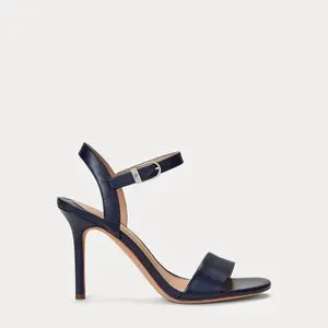 Ralph Lauren Gwen Nappa Leather Sandal Refined Navy