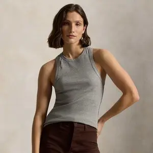 Ralph Lauren Ribbed Tank Top - Spruce Grey Heather