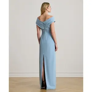 Ralph Lauren Crepe Off-the-shoulder Gown - Blue Note