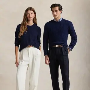 Ralph Lauren The Iconic Cable-Knit Cashmere Sweater Moss Agate